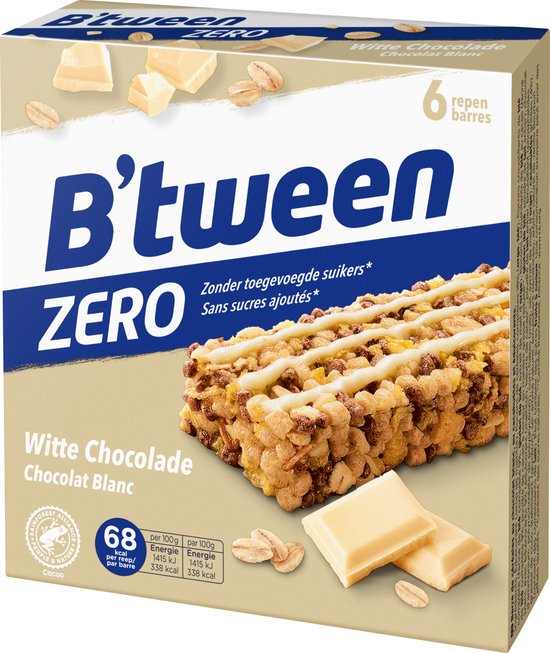 B'tween Zero Witte Chocolade - Tussendoortje - Mueslireep - 10 doosjes ...