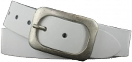 De Riemenspecialist - Witte Leren Riem - 4 cm Breed - Maat 85 - Totale ...