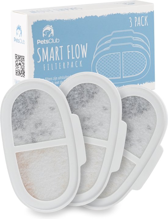 PetsClub Smart Flow Drinkfontein 3-pack Filters - filters tot 5 maanden ...