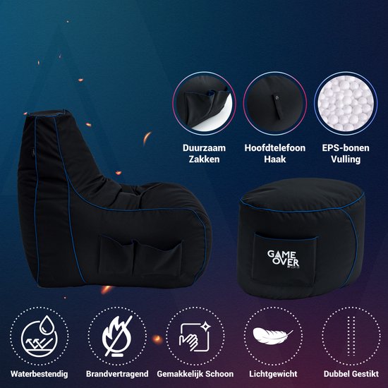 Gaming Zitzak Voetenbankje - Woonkamer Beanbag - Zitzak stoel voor game ...