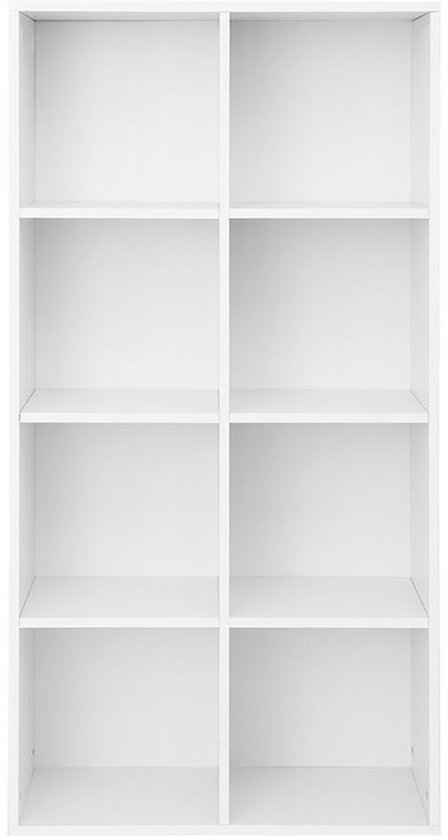 FURNIBELLA-Eenvoudige Witte Plank met 8 Vakken – Ruimtebesparend en ...