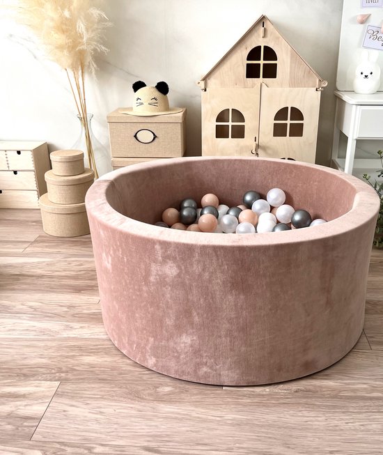 Ballenbad 90 x 40 cm + 200 Ballen • Ballenbak • Soft Velvet Dark Beige ...