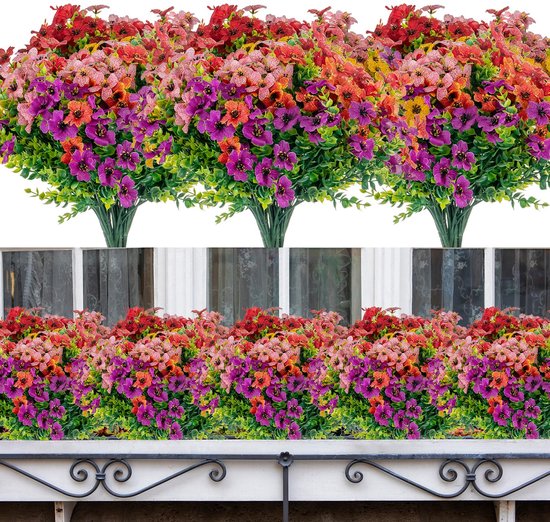 Unyqoos ® Kleurrijke Weerbestendige Kunstbloemen Voor Binnen En Buiten ...