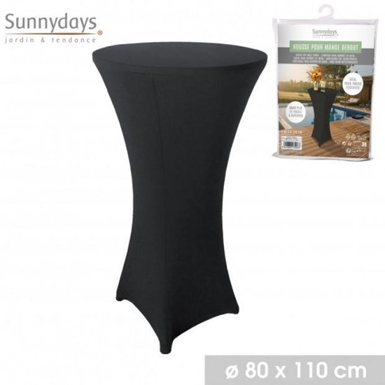 Sunnydays nette afdekhoes voor een statafel - zwart - spandex elastiek - Dia 80 cm x H... | bol