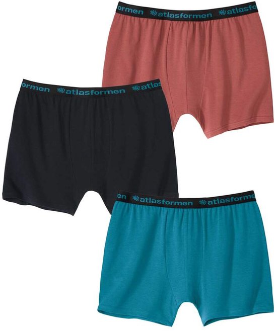 Atlas for Men - Set van 3 effen stretchboxershorts Atlas For Men ...