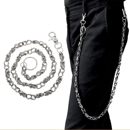 Heren broekketting 60 cm Heavy Biker Trucker Skull anti-diefstal ...