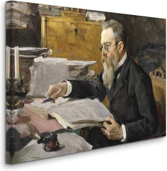 Valentin Serov - Portrait of Nikolai Rimsky-Korsakov - Portret van ...