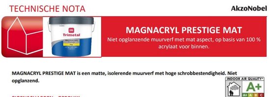 Trimetal Magnacryl Prestige Mat - Watergedragen isolerende matte muurverf voor binnen... | bol