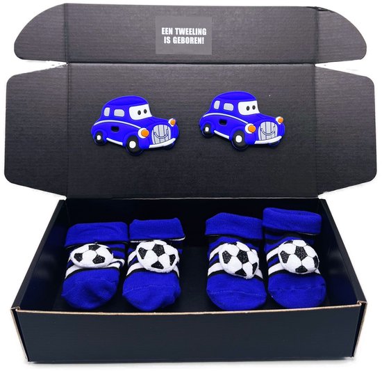 Kraamcadeau tweeling, geboortecadeau tweeling met bijtring en ...