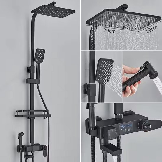 J&R Luxe douchekraan - 4in1 douchekraan set - Regendouche - Handdouche ...