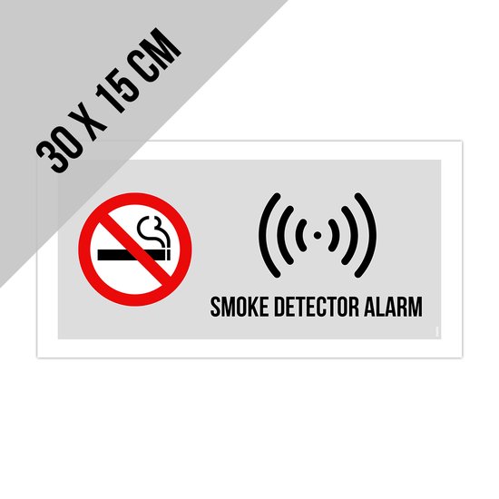 Pictogram/ bord | Rookverbod - "Smoke detector alarm" | 30 x 15 cm ...