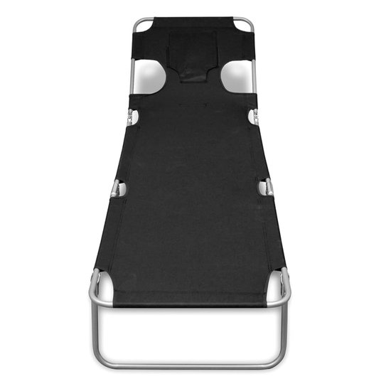 vidaXL Ligbed - Inklapbaar - Staal - Zwart Ligbed - Tuinset ...