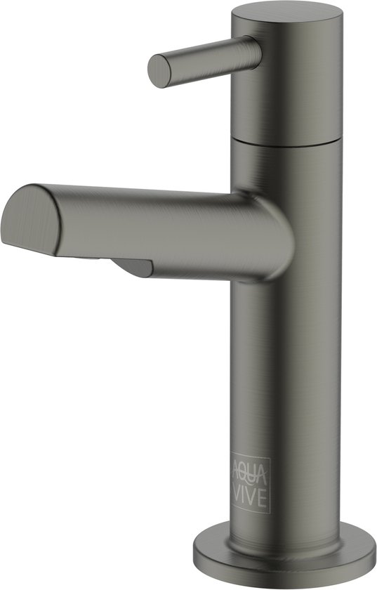 AquaVive Fonteinkraan Toce - Gun metal - Massief messing | bol