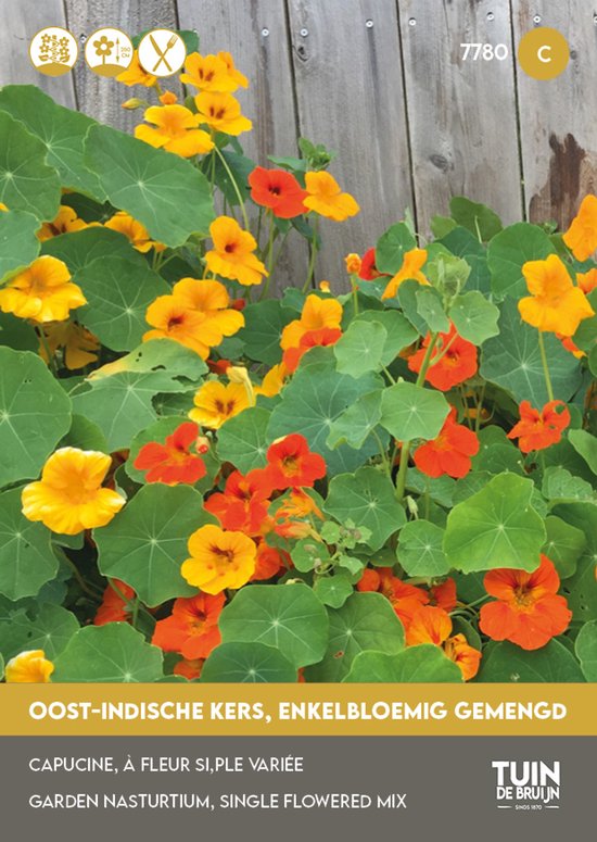 Tuin de Bruijn® Oost-Indische Kers Mix, Klimkers, hoge enkelbloemig | bol