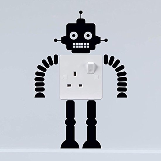 Robot Wall Sticker plate light switch Wall Sticker Vinyl Decal Mural ...