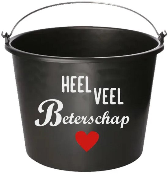 Emmer - Heel veel beterschap - Cadeau emmer - met tekst - 12 liter ...