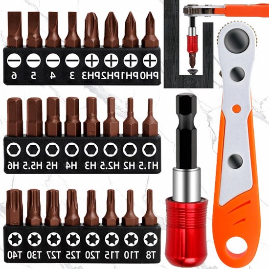 VD WEIDE ENTERPRISE - Mini-Ratelsleutelset 1/4 Inch - Mini Ratelsleutel ...