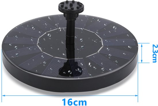 Solar Fontein op Zonne-energie Solar Fonteintje Drijvende - 6 ...