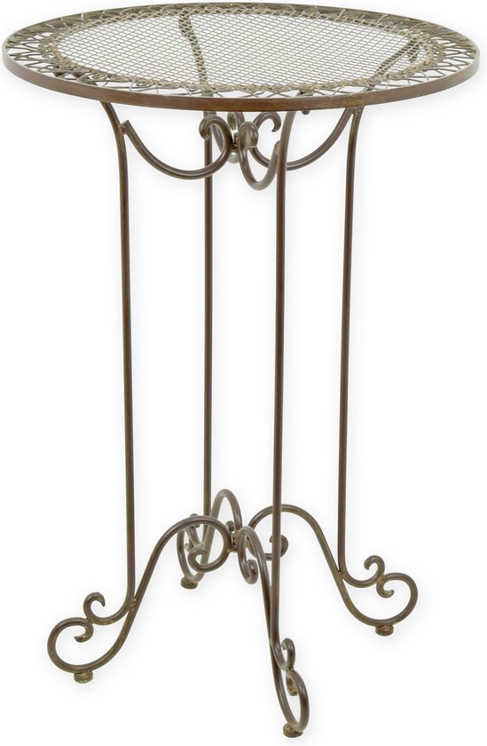 Ronde bar tafel van metaal – industriële bartafel in bruin ijzer – hoge ...