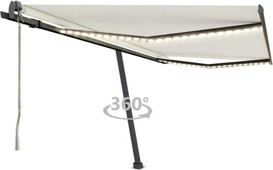 vidaXL Automatische Luifel met LED & Windsensor Zonnedek - Buitendek ...