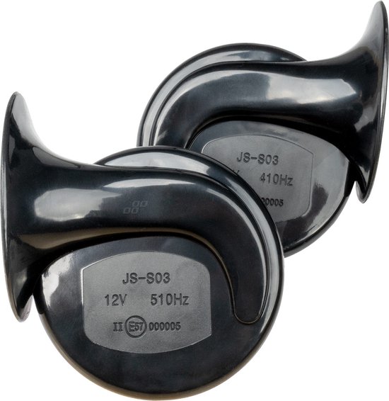 AMiO Universele Hoorn Harde Toeter Claxon voor Auto Zwart 100db (set) | bol