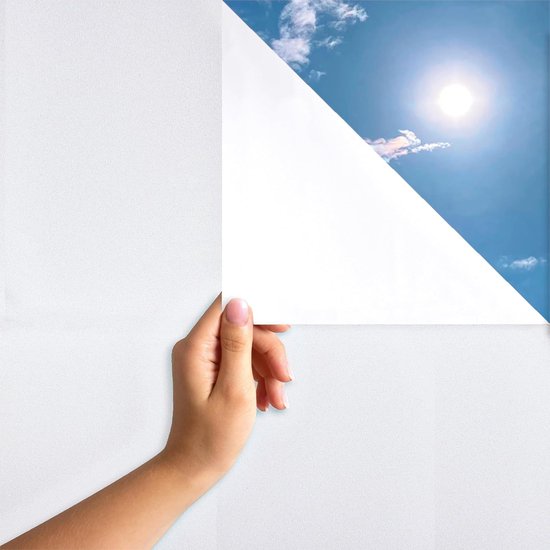 Raamfolie in wit, 44,5 x 200 cm. Matte glasfolie inclusief e-book met professionele... | bol