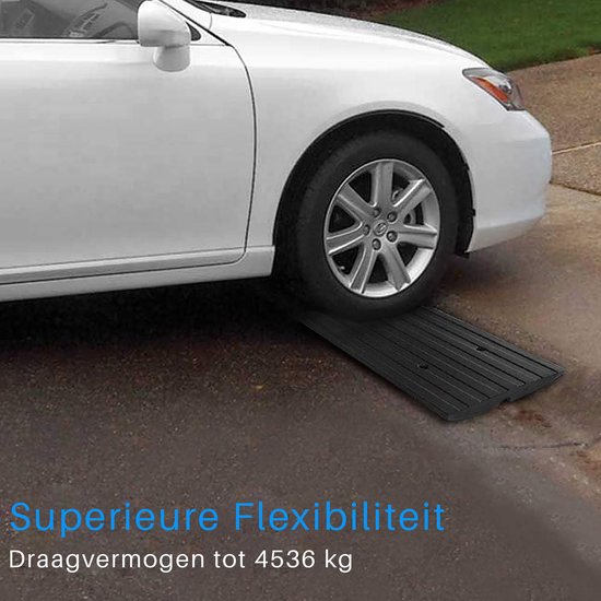 Pyle Drempeloprijplaat, Zware Rubber Oprit voor Auto & Curbside, 122 cm ...