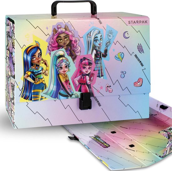 Monster High map met handvat, kindermap, stijf A4 9,5 cm | bol