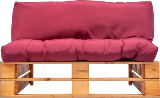 vidaXL Tuinbank met rode kussens - Grenenhout Tuinbank - Lounge Bank ...