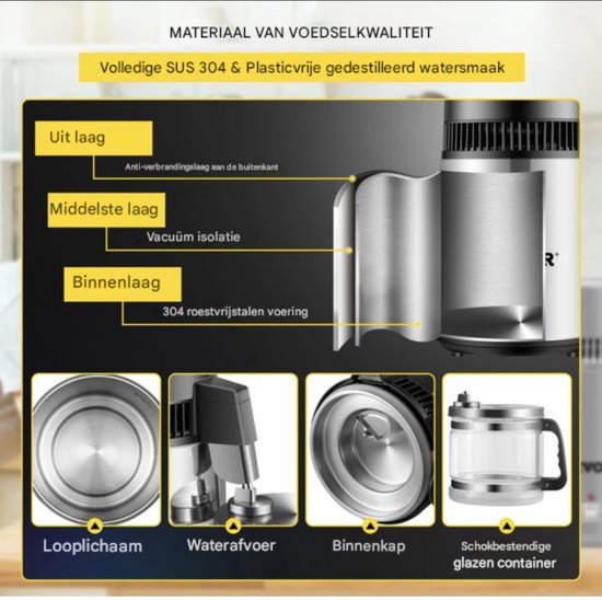 Destilleerketel - Professioneel Destilleerapparaat - Waterontharder en ...