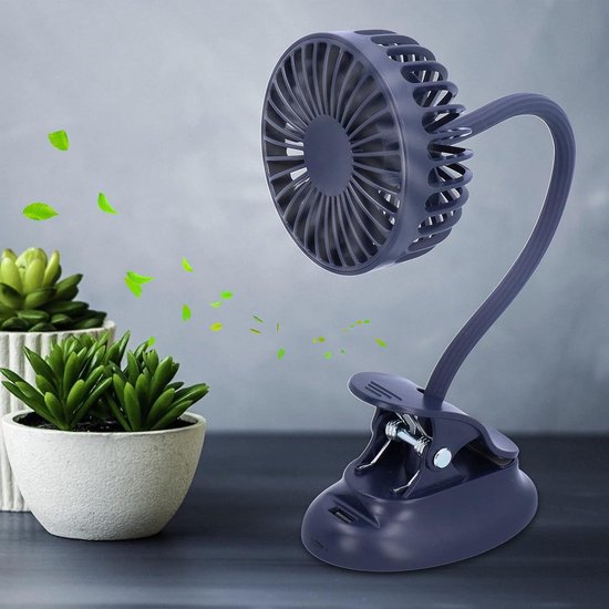 Verstelbare Mini-bureauventilator - Krachtige Clip-on USB Ventilator ...
