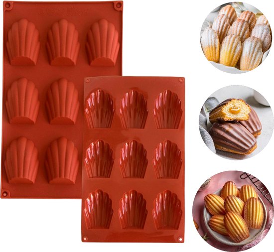 Lynn's siliconen bakvorm - Madeleines - 9 holtes- Chocolade, petit ...