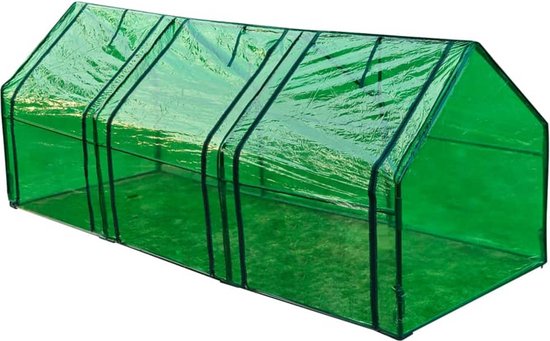 vidaXL Tuinkas - 240x90x90 cm - Groen - Met 3 deuren Tuinkas ...