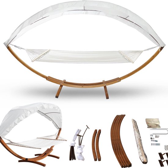 Hangmat met standaard 2 Persoons - Draaggewicht 200 kg -XXL hangmat ...