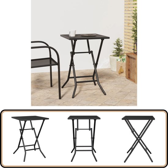vidaXL Tuintafel - Inklapbaar - 50x50x72 cm - Antraciet Inklapbare ...