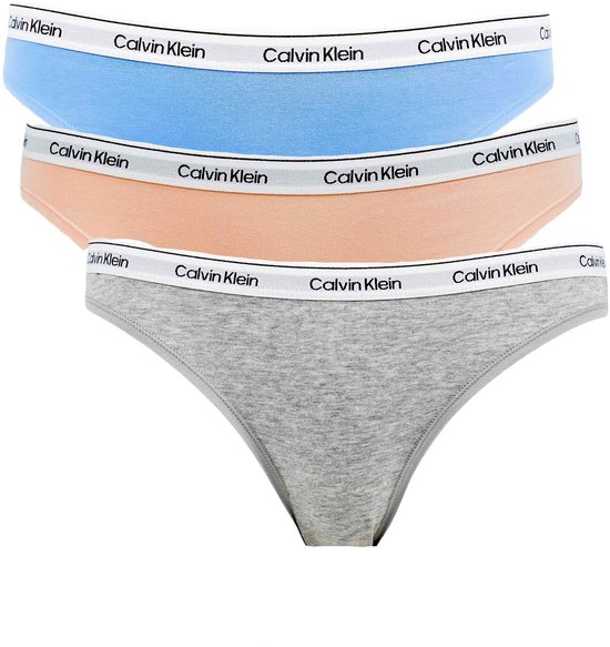 Calvin Klein Bikini 3-Pack Dames Strings - Icon - Multi - Maat L | bol