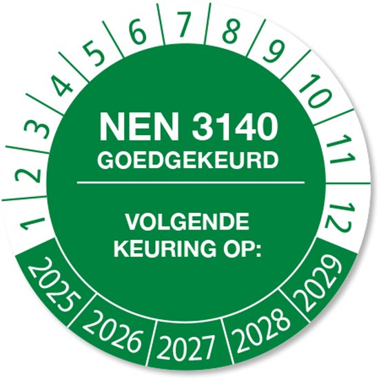 Keuringssticker - groen - NEN 3140 [Keuringsstickers] | bol