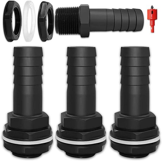 Regenton doorvoer set - 4 stuks - buitendraad - geschikt voor watersystemen | bol