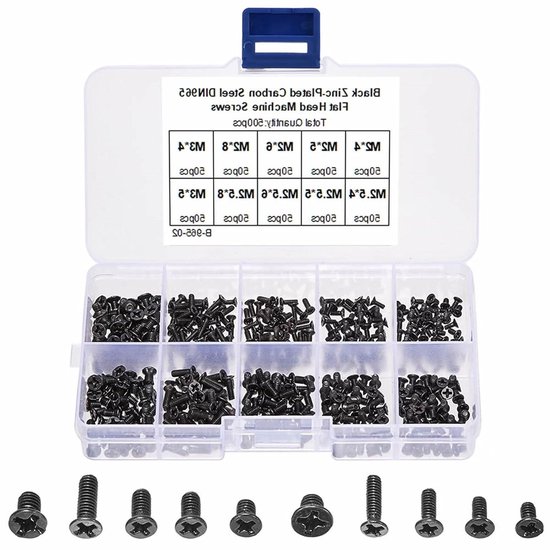 Kleine schroevenset 500 stuks, zelftappende schroeven assortiment ...