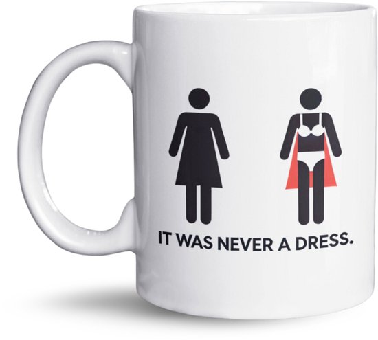 NietMokken.nl - Grappige Mok "It Was Never A Dress" - Feministische Superhelden Mok -... | bol