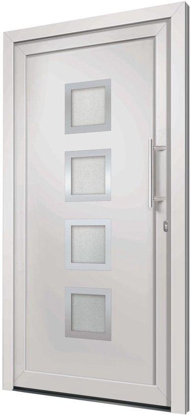 vidaXL Voordeur 108x200 cm Wit PVC Sandwich Kern Voordeur - Pvc Deur ...