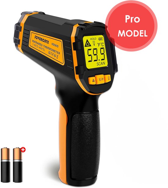 Pro Digitale Infrarood Thermometer - Bereik -50 t/m +600 °C - IR ...