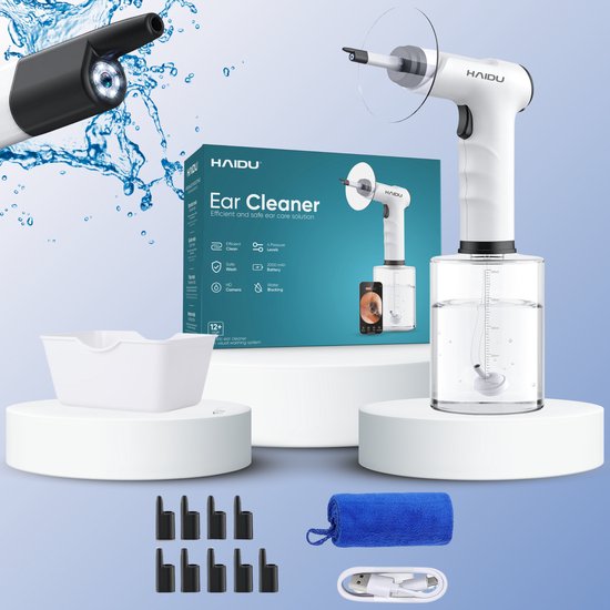 HAIDU Oorreiniger Pro Plus – Oorreinigingsset – Oorspuit met camera – 500 ml... | bol