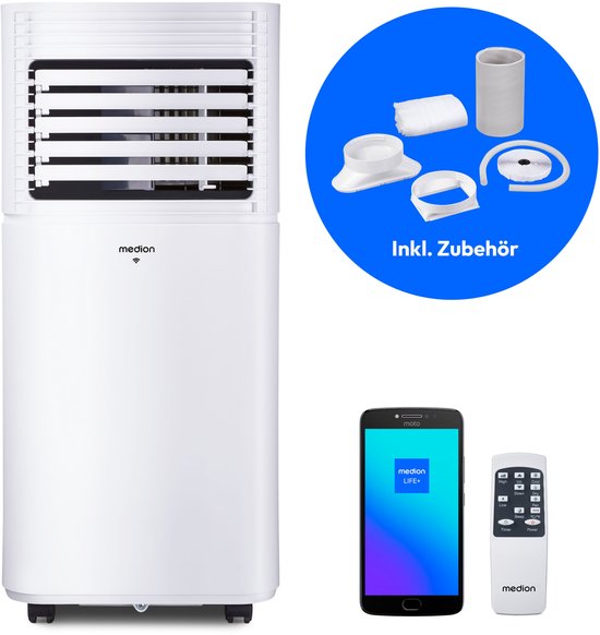 MEDION Smart Mobiele Airco P901 (9000 BTU, 3-in-1, Koelen, Ontvochtigen ...