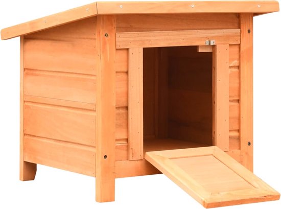 vidaXL Kattenhuis - 50x46x43,5 cm - Grenen en Vurenhout Katthuis ...