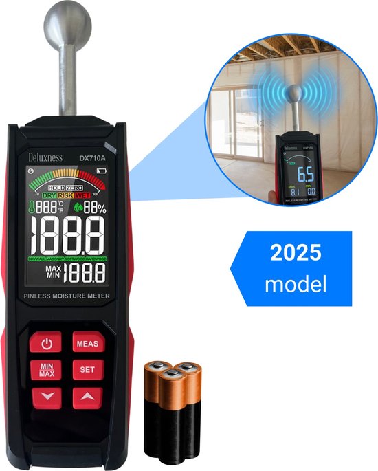 Deluxness Vochtmeter - Professionele vochtmeter voor muren en hout ...