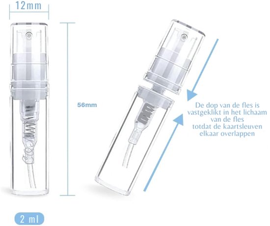 Spuitfles Klein - 50 Stuks - 2 Ml - Parfumverstuiver voor Onderweg ...
