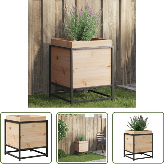 The Living Store Plantenbak 40x40x50 cm massief grenenhout - Plantenbak - Houten... | bol