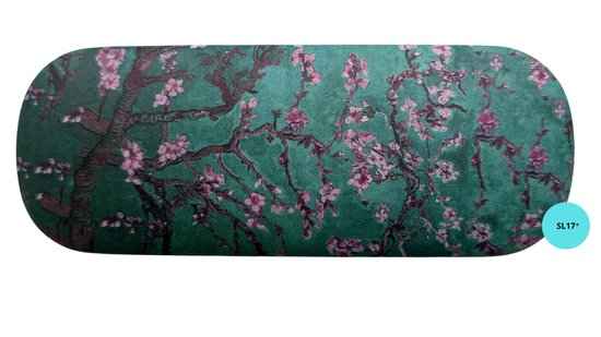 SL17 Brillenkoker Vincent Van Gogh - Turquoise Design - Roze Amandelbloesem | bol