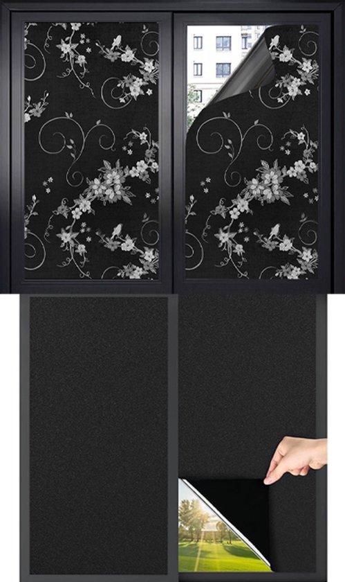 2 stuks Raamfolie - Verduisterende Raamfolie - Zonwerend - Anti Inkijk ...